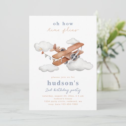 Vintage Plane Birthday Invitation | Airplane | Zazzle