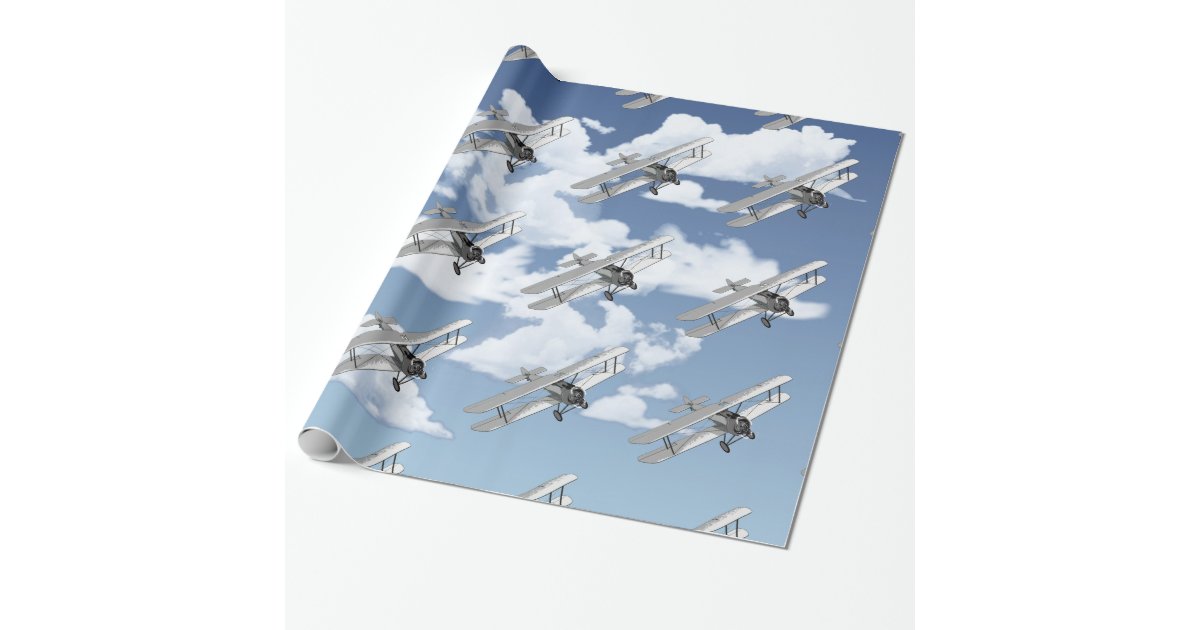 Vintage Plane Wrapping Paper | Zazzle