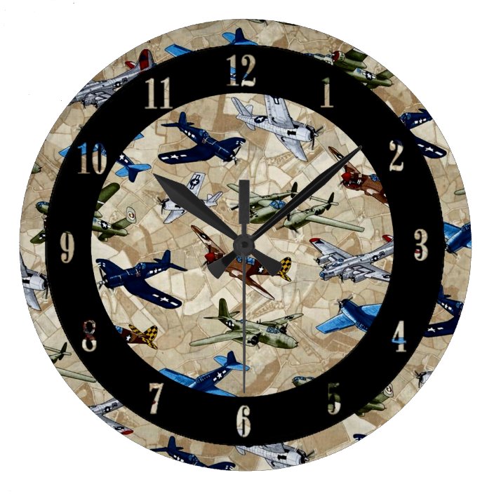 Vintage Planes Aviation Wall Clock | Zazzle.com