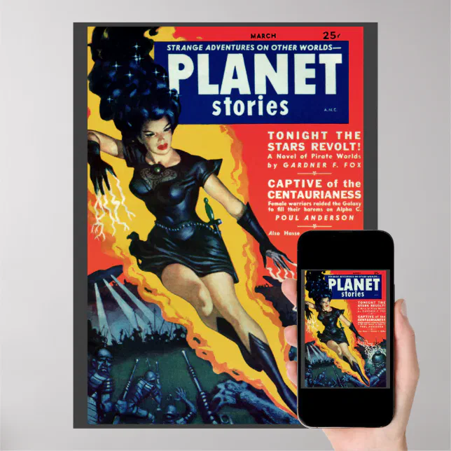 Vintage “Planet Stories” pulp comic Poster | Zazzle