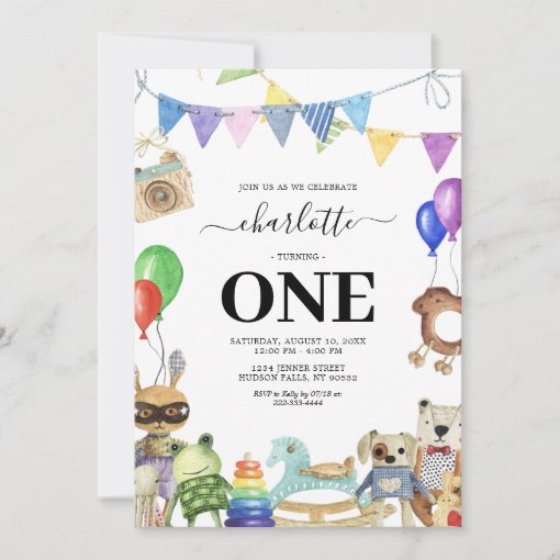 Vintage Play Date First Birthday Invitation | Zazzle
