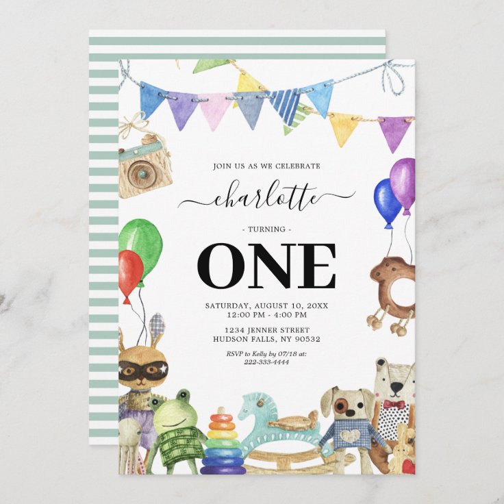Vintage Play Date First Birthday Invitation | Zazzle