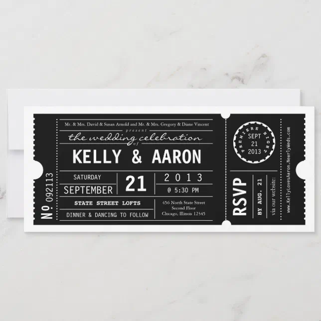 Vintage Playbill Theater Ticket Wedding Invitation | Zazzle