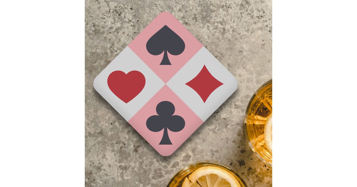 Vintage Playing Cards Colors Coaster | Zazzle