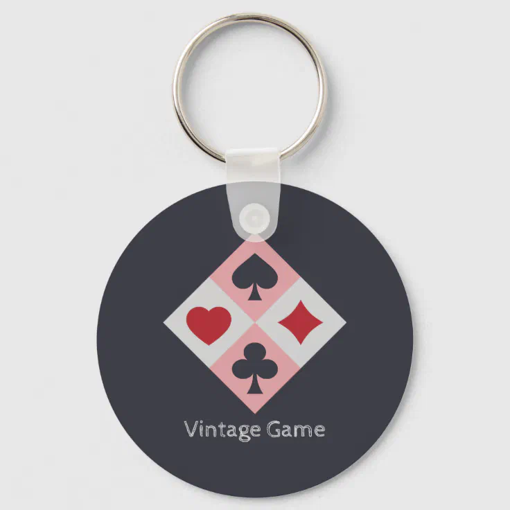 Vintage Playing Cards Colors Keychain | Zazzle