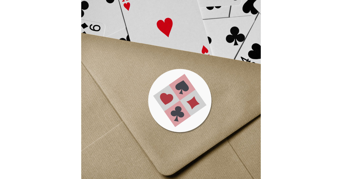 Vintage Playing Cards Colors Sticker | Zazzle