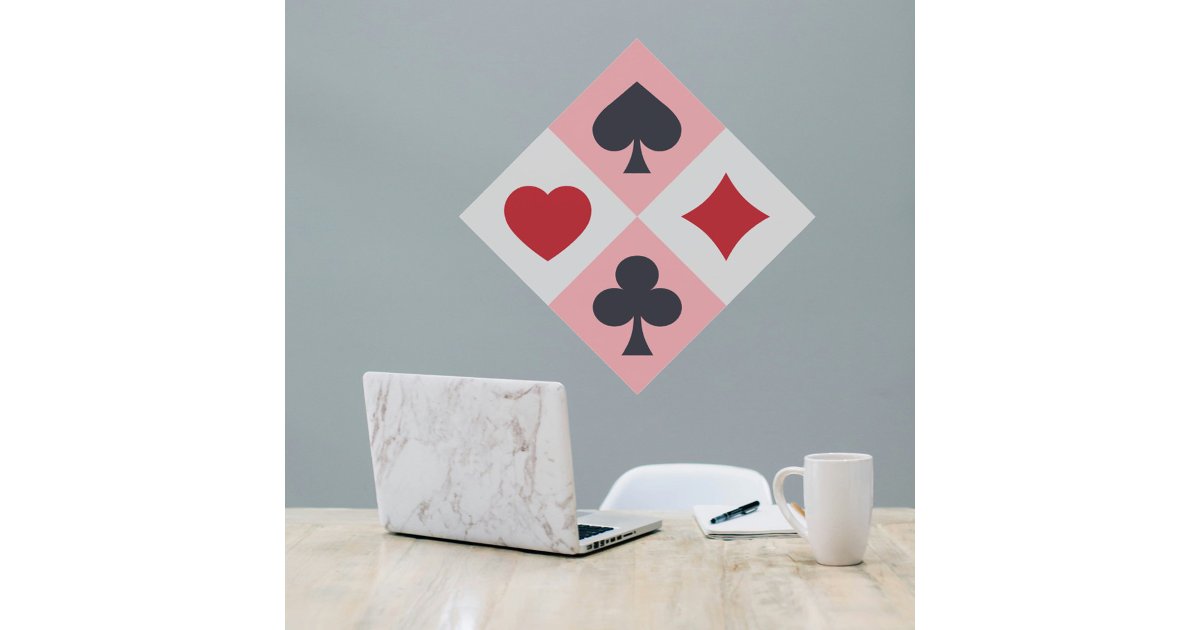 Vintage Playing Cards Colors Wall Decal | Zazzle