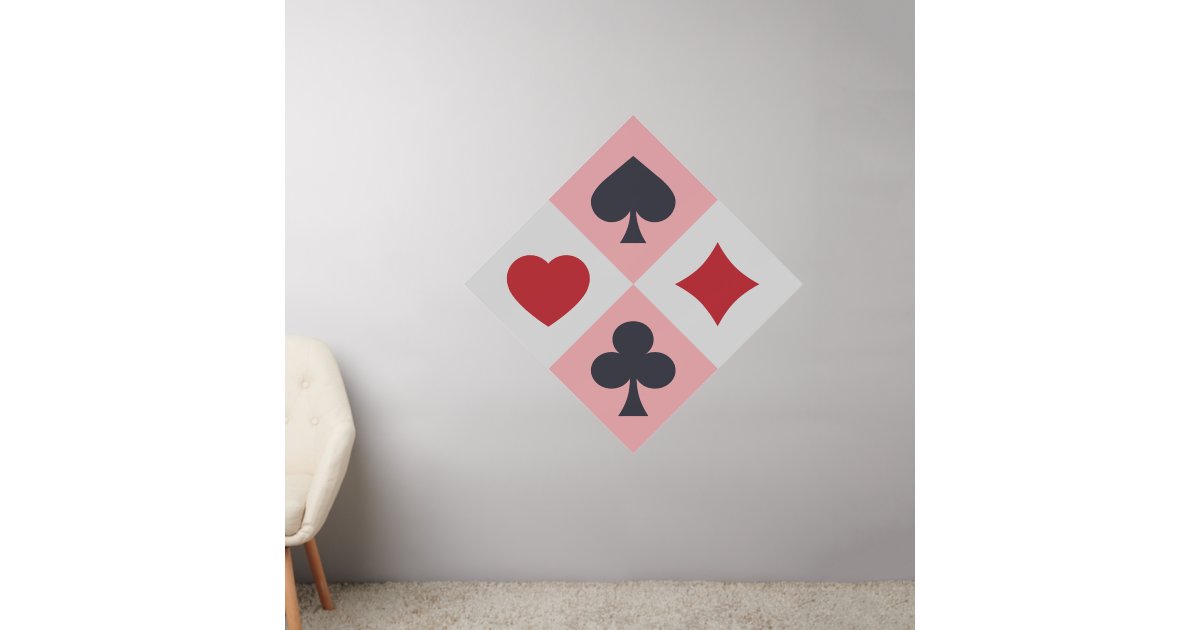 Vintage Playing Cards Colors Wall Decal | Zazzle