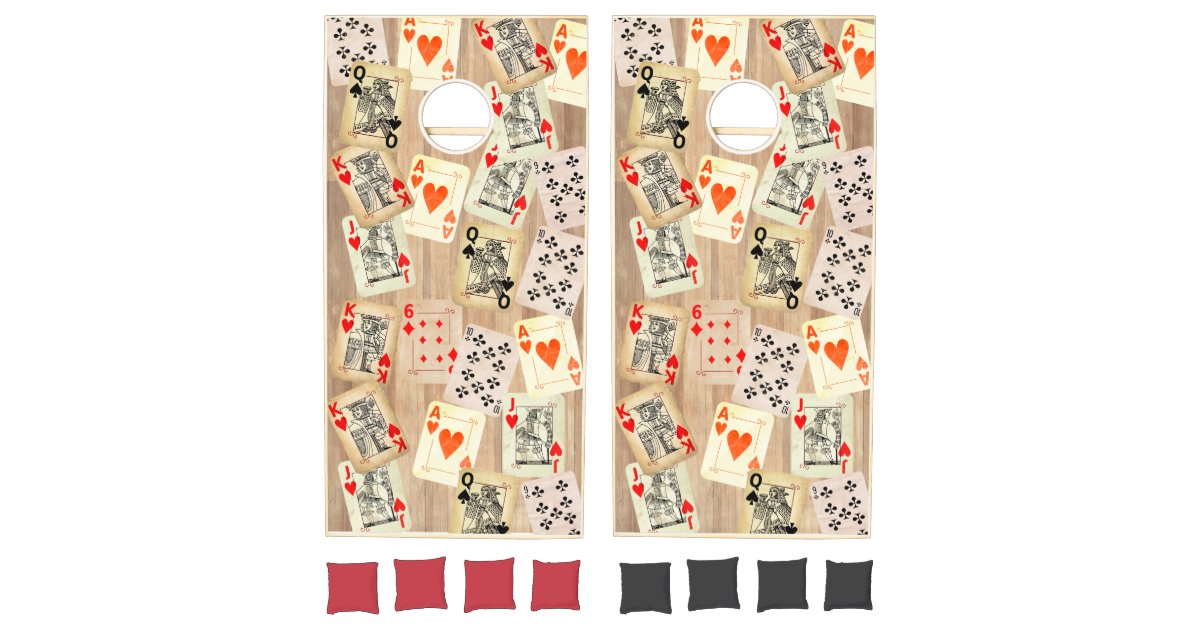 Vintage Playing Cards Cornhole Set | Zazzle
