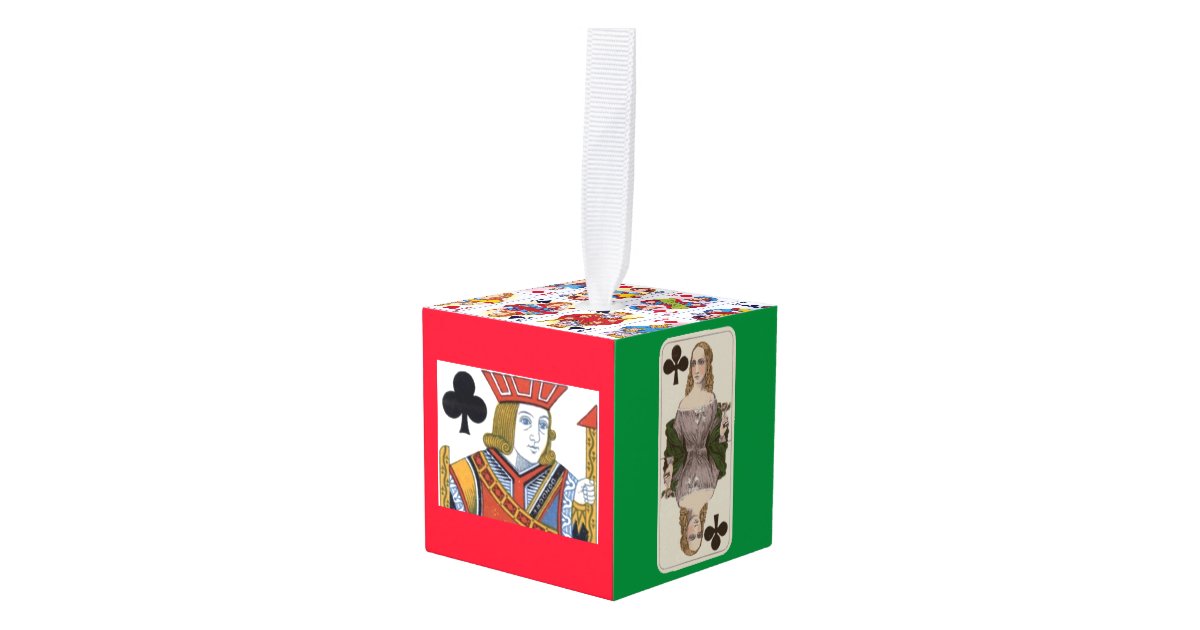"Vintage playing Cards" Cube Ornament | Zazzle