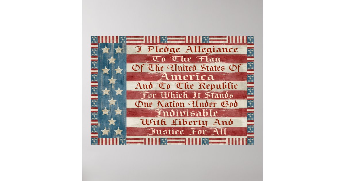 Vintage Pledge Of Allegiance Poster | Zazzle
