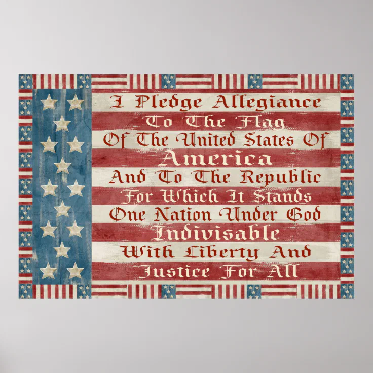 Vintage Pledge Of Allegiance Poster | Zazzle