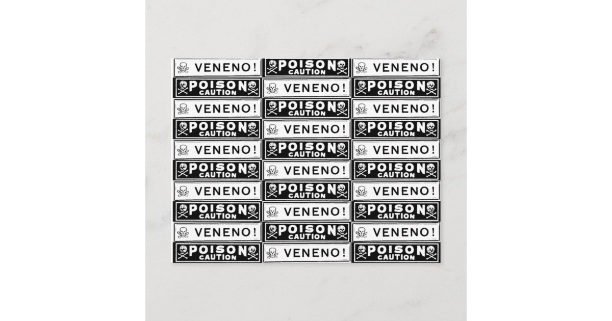 Vintage Poison Labels Postcard | Zazzle