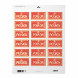 Vintage Poison Sticker Label Warning Notice | Zazzle
