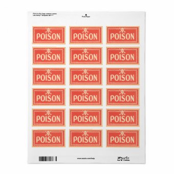 Vintage Poison Sticker Label Warning Notice | Zazzle