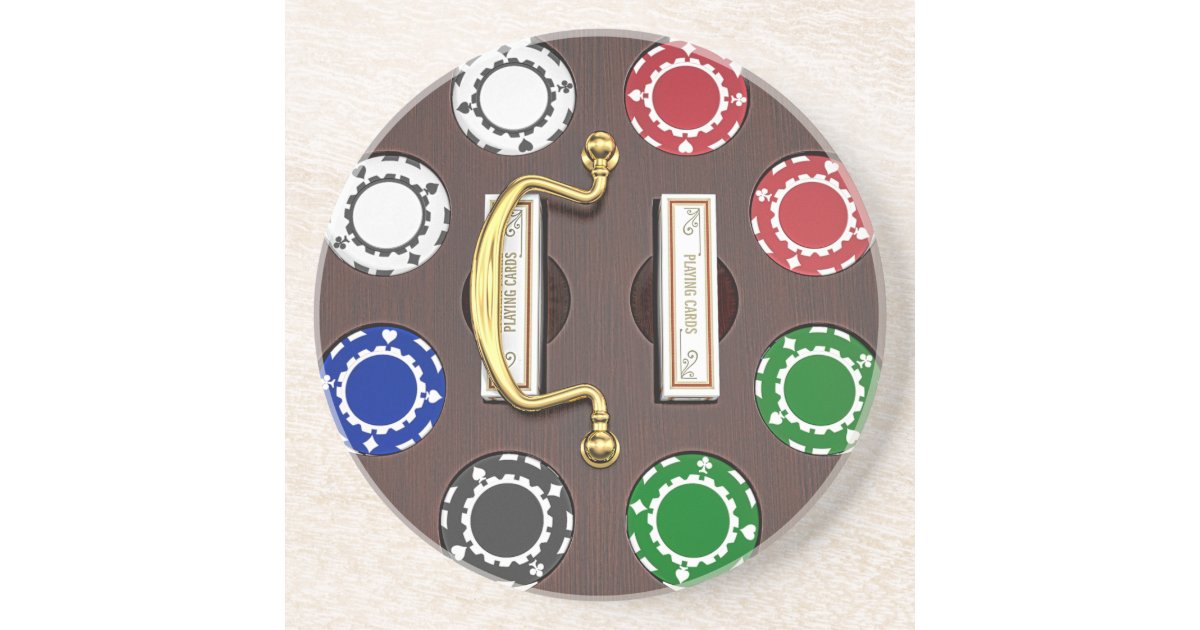 Vintage Poker Chip Carousel Coaster | Zazzle