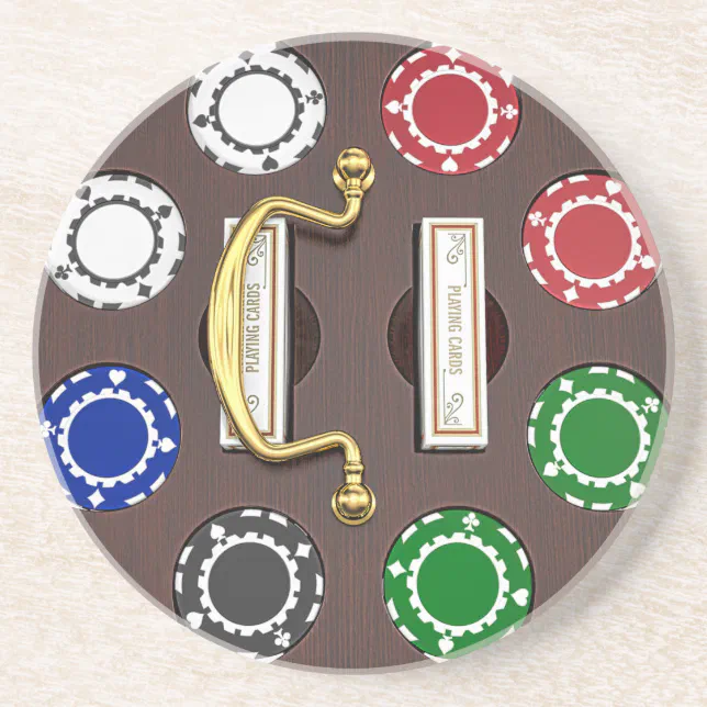 Vintage Poker Chip Carousel Coaster | Zazzle