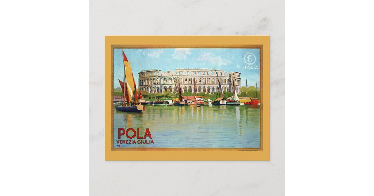 Vintage Pola Pula roman theatre Italian travel Postcard | Zazzle