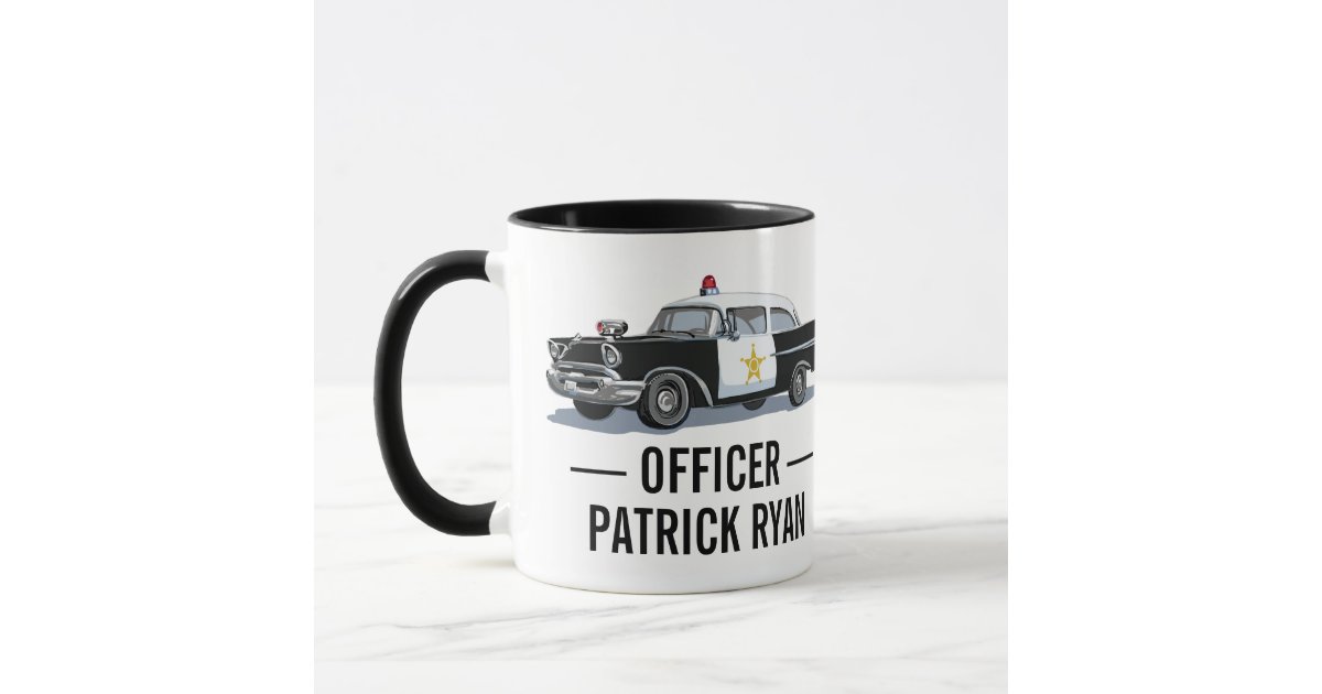 Vintage Police Car Monogram Name Mug | Zazzle