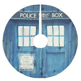 Vintage Police phone Public Call Box Brushed Polyester Tree Skirt | Zazzle