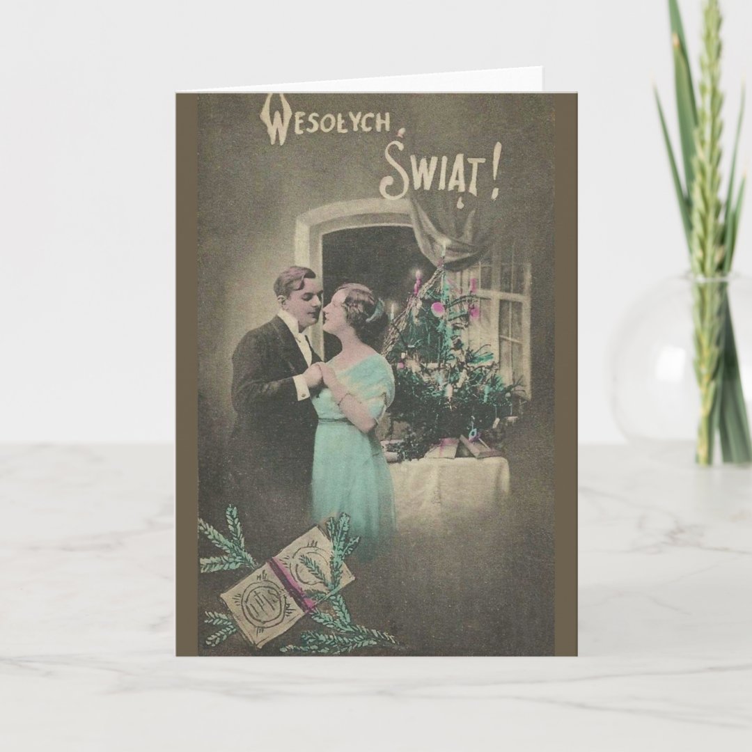 Vintage Polish Christmas Greeting Card | Zazzle