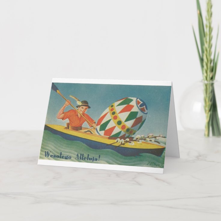 Vintage Polish Easter Card - Wesolego Alleluja! | Zazzle