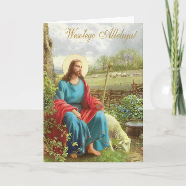 Vintage Polish Religious Easter Greeting Card | Zazzle