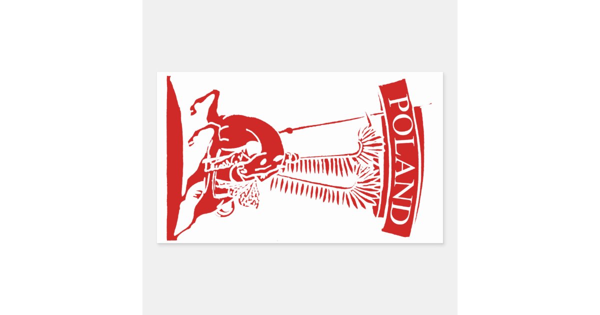 Vintage Polish Winged Hussar Rectangular Sticker | Zazzle