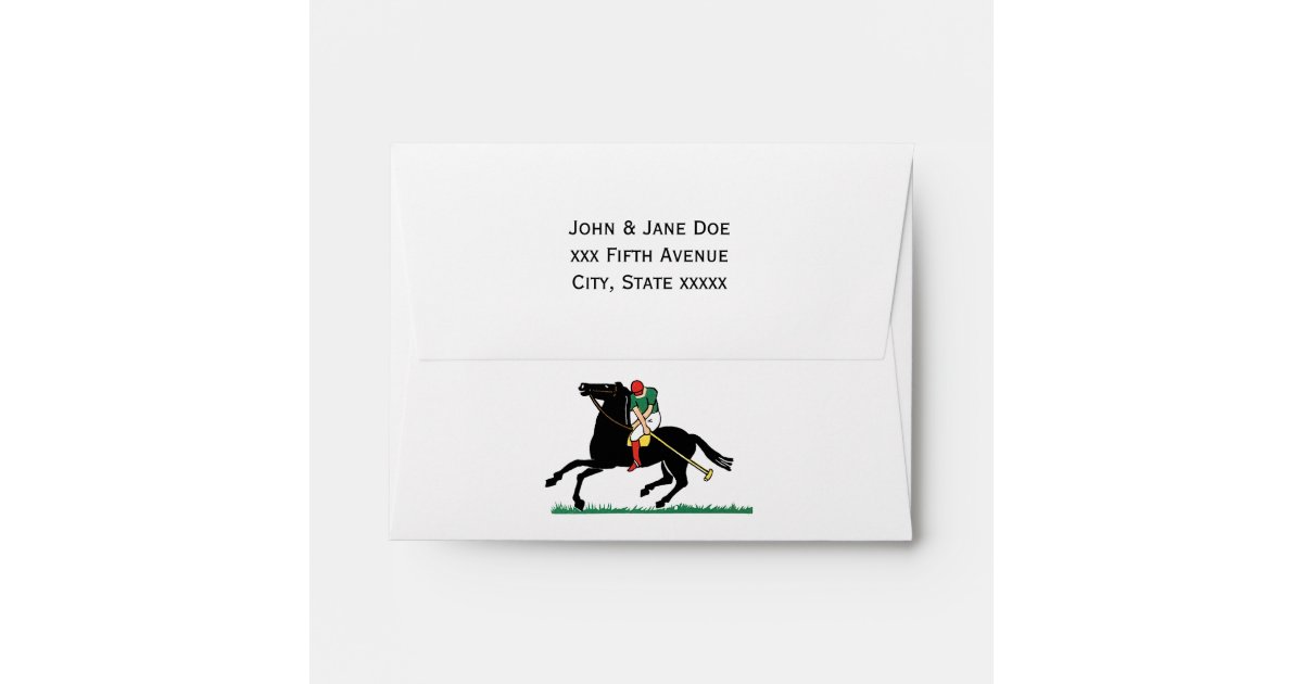 Vintage Polo Player on Pony Envelope | Zazzle
