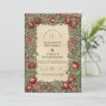 Vintage Pomegranate Garden Wedding Invitation | Zazzle