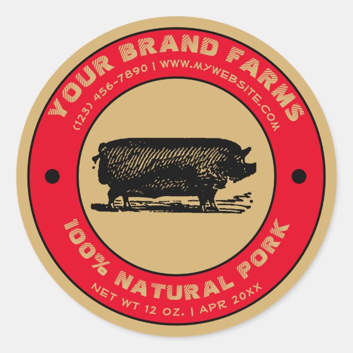 Vintage Pork Label Template | Zazzle