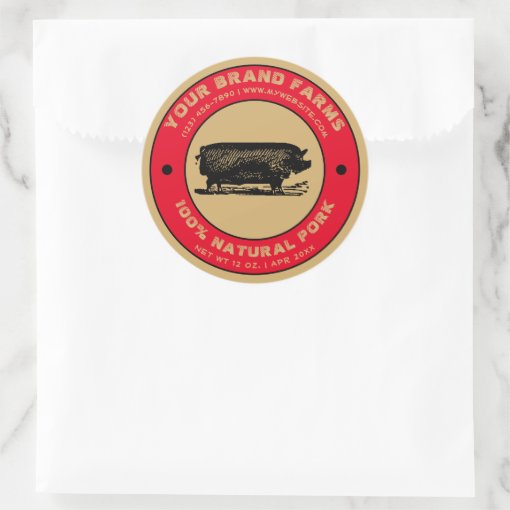 Vintage Pork Label Template | Zazzle