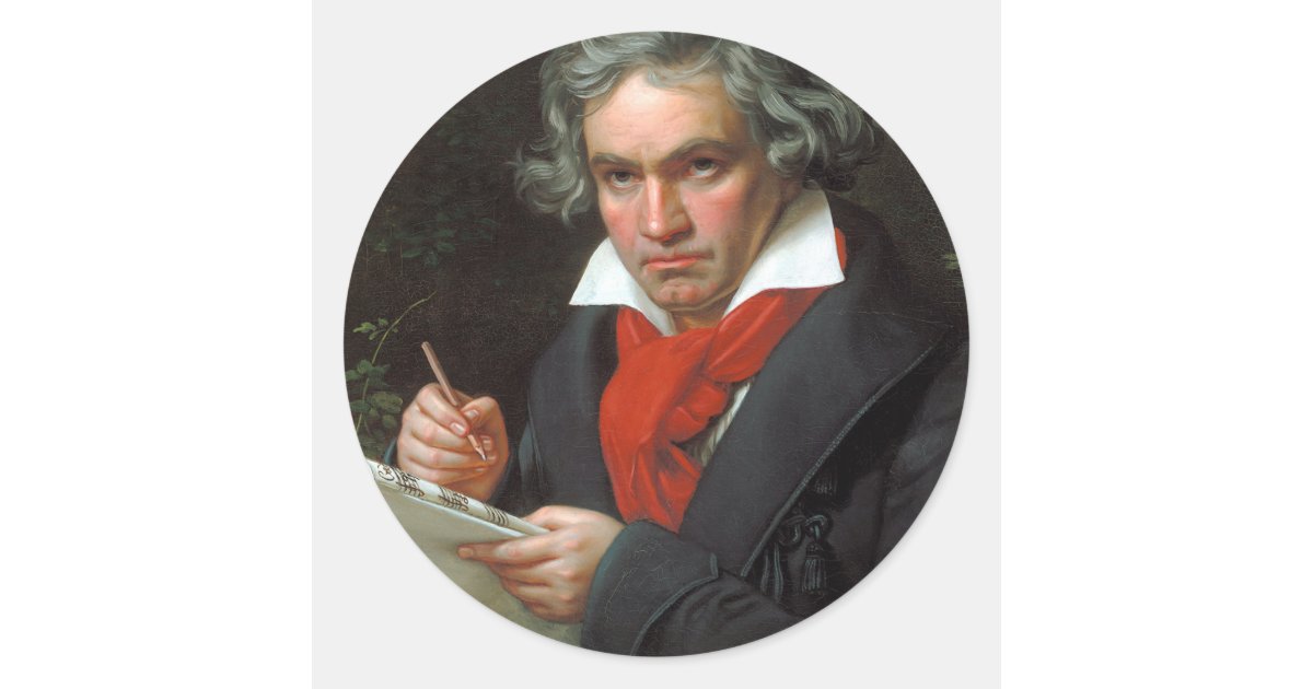 Vintage portrait of composer, Ludwig von Beethoven Classic Round ...
