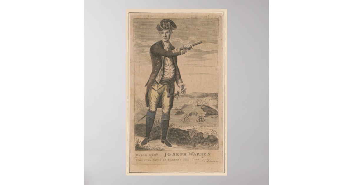 Vintage Portrait of General Joseph Warren (1871) Poster | Zazzle