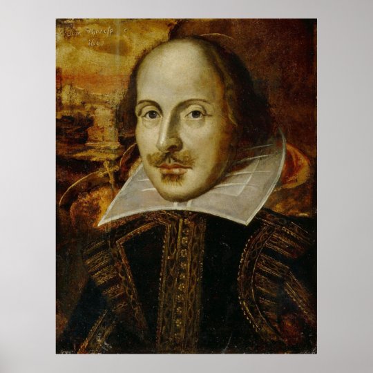 Vintage Portrait Painting of William Shakespeare Poster | Zazzle.com