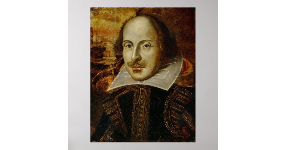 Vintage Portrait Painting of William Shakespeare Poster | Zazzle