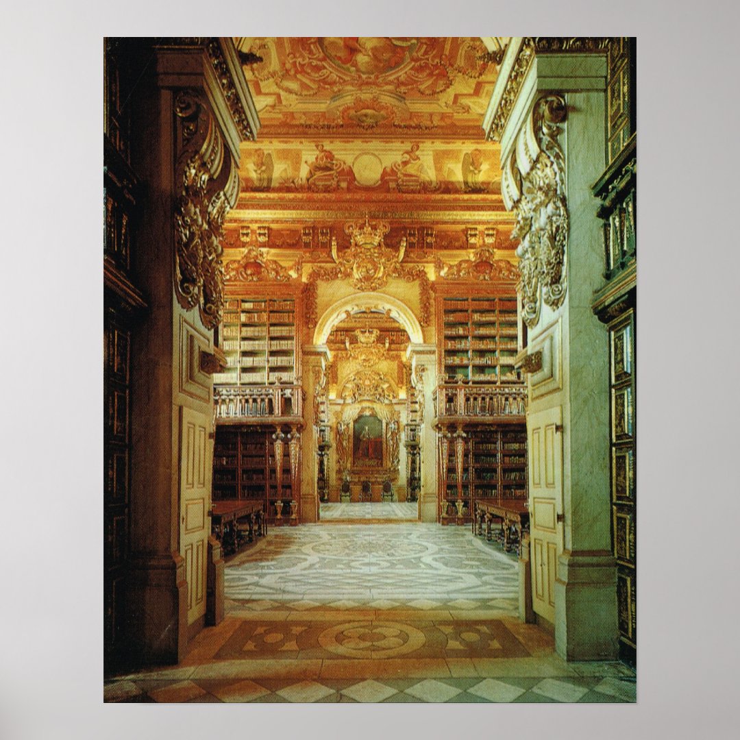 Vintage Portugal, Coimbra, University library Poster | Zazzle