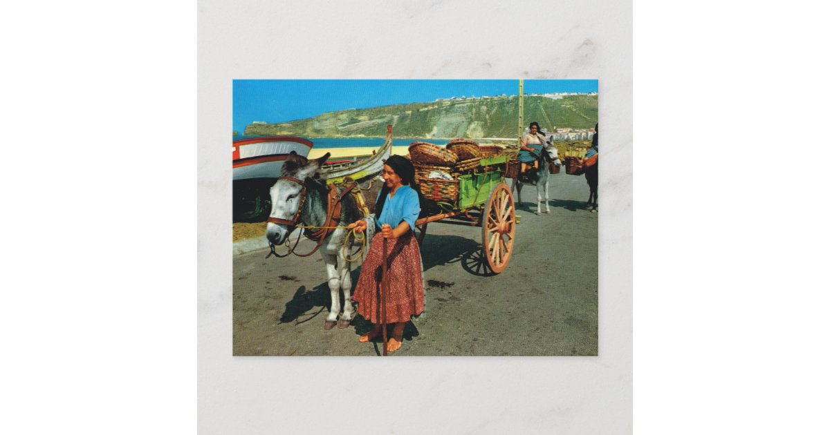 Vintage Portugal, Nazare, unloading sardine boats Postcard | Zazzle