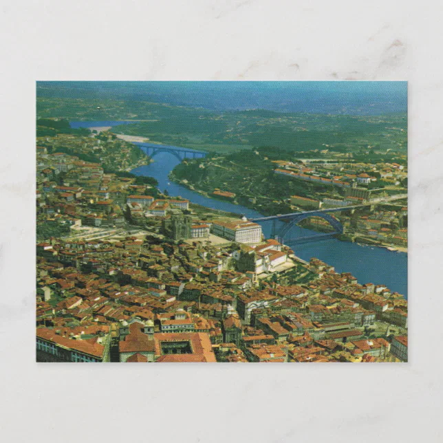 Vintage Portugal, Porto, city and River Douro Postcard | Zazzle