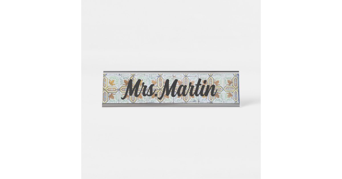 Vintage Portuguese Tile Name Plate | Zazzle