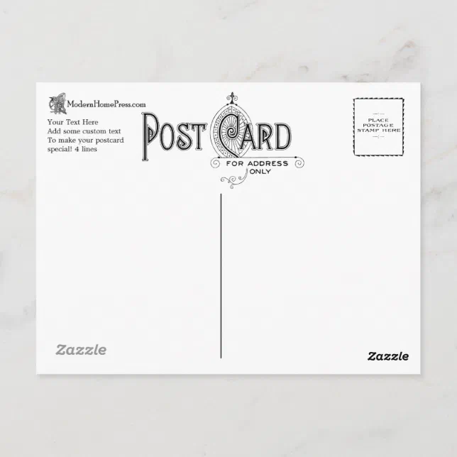 Vintage Postcard Back - Fancy "C" Design | Zazzle