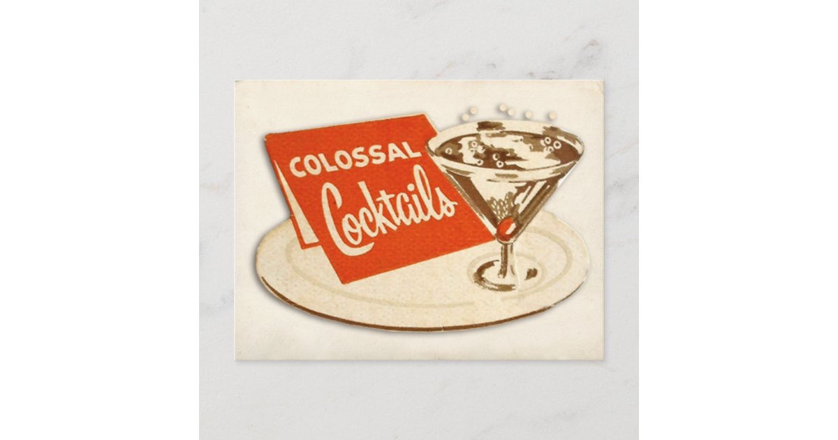 Vintage Postcard - Colossal Cocktails | Zazzle