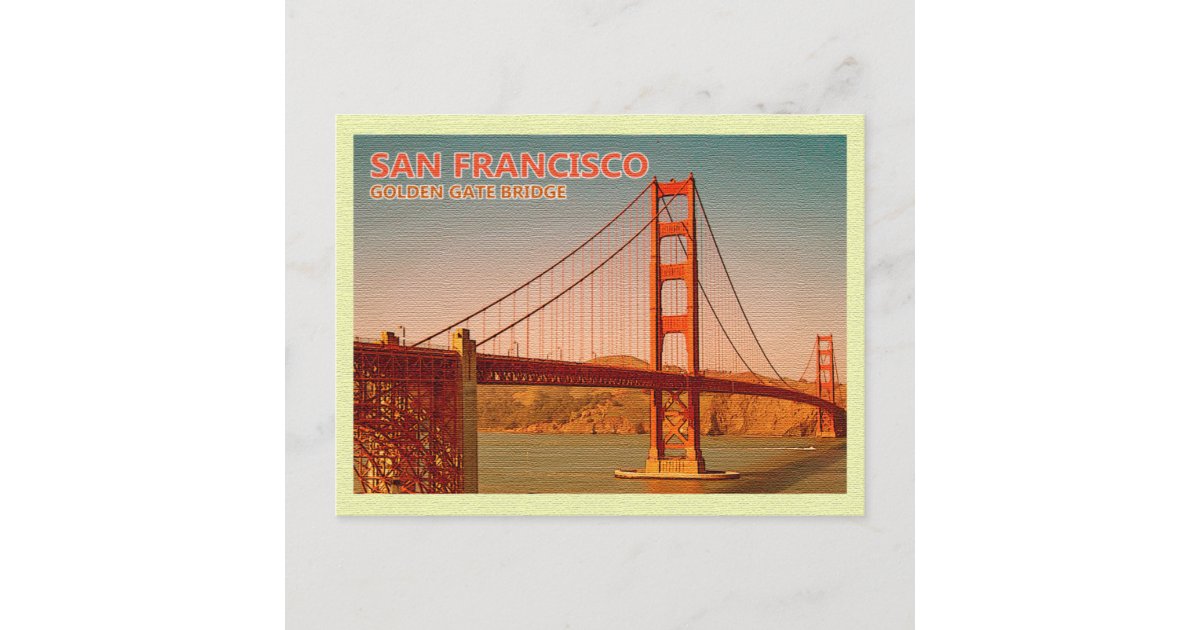Vintage Postcard Golden Gate Bridge San Francisco | Zazzle