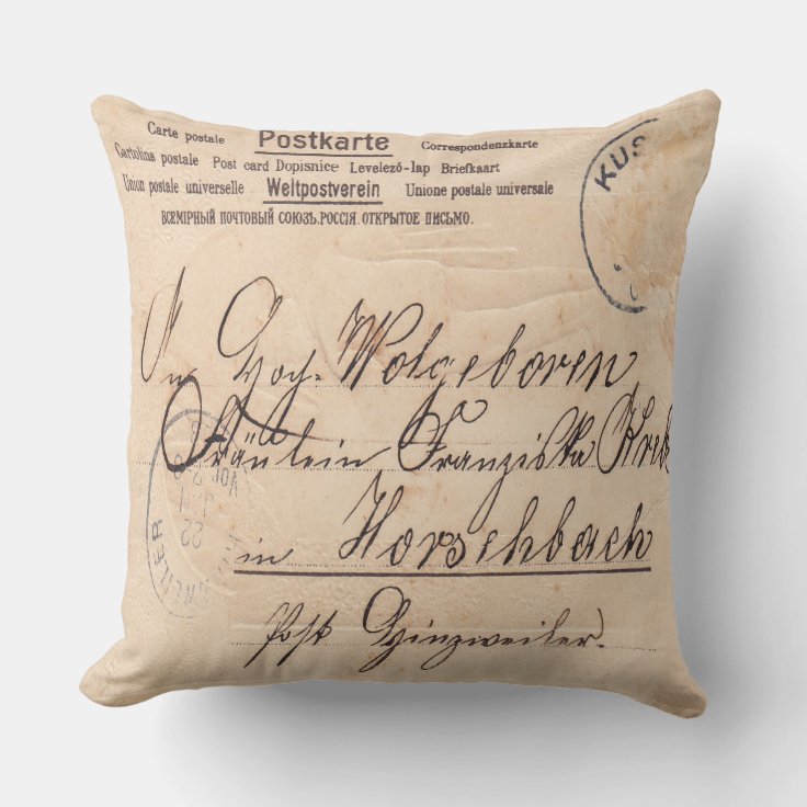 Vintage Postcard Throw Pillow | Zazzle