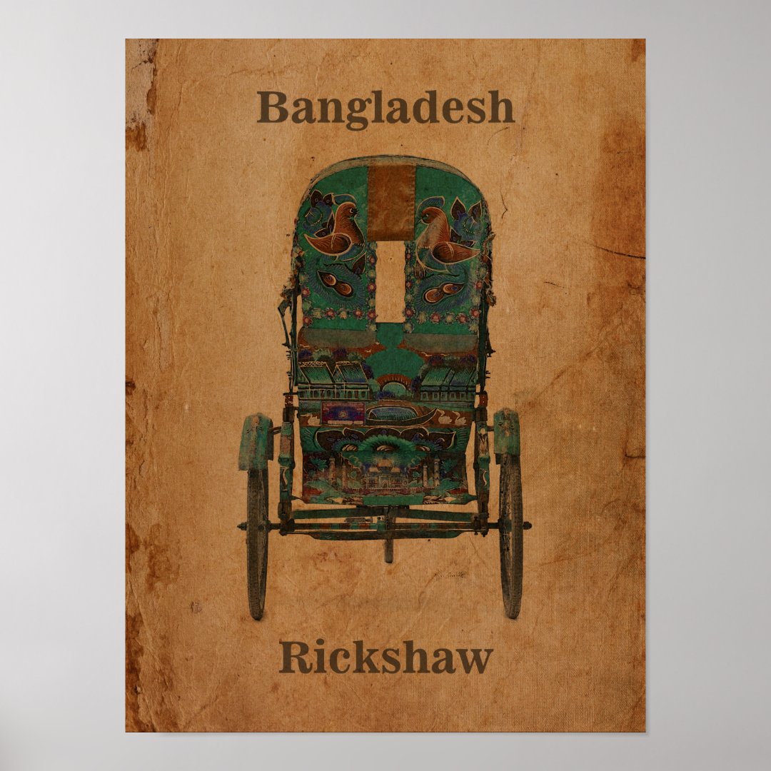 Vintage Poster Bangladesh Rickshaw | Zazzle