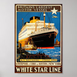 Vintage Poster for the White Star Line | Zazzle