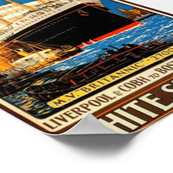 Vintage Poster for the White Star Line | Zazzle