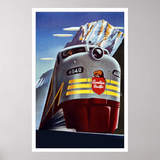 Vintage Poster Print Canada Train | Zazzle