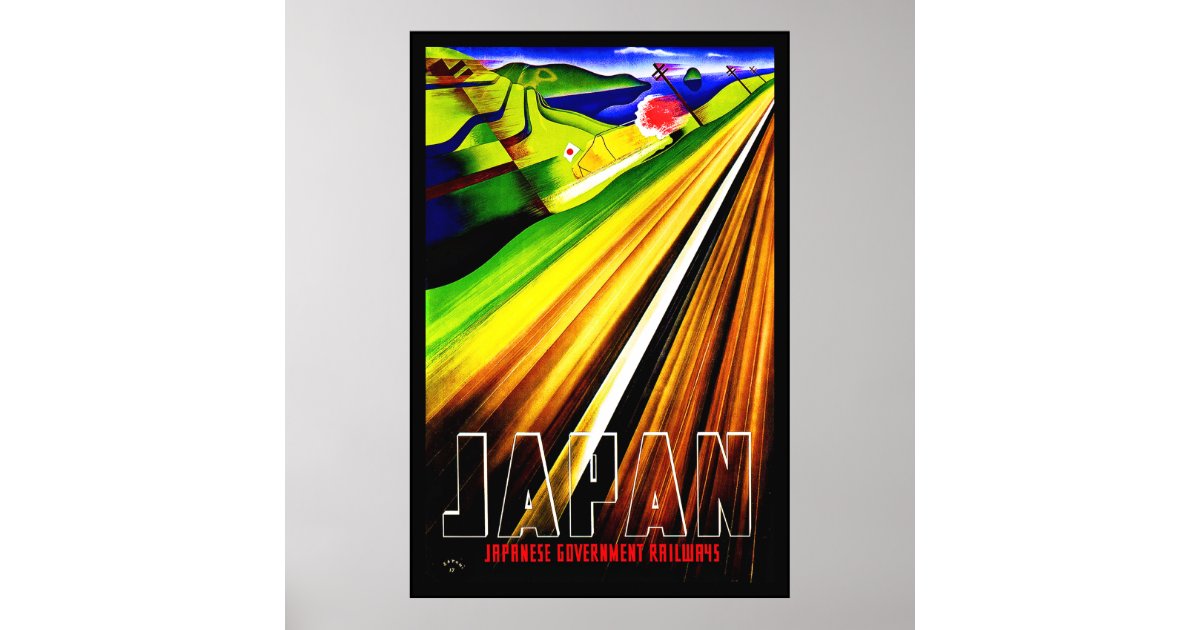 Vintage Poster Print Japan Japanese Railway | Zazzle
