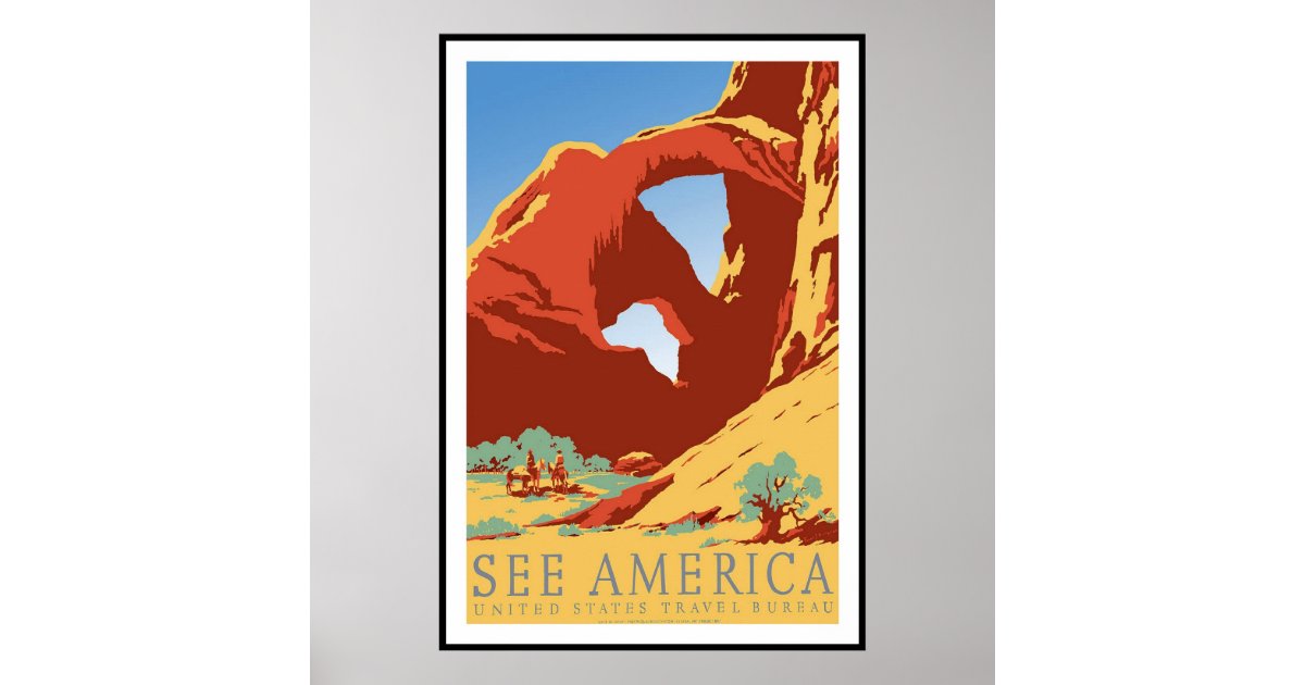 Vintage Poster Print See America United States | Zazzle